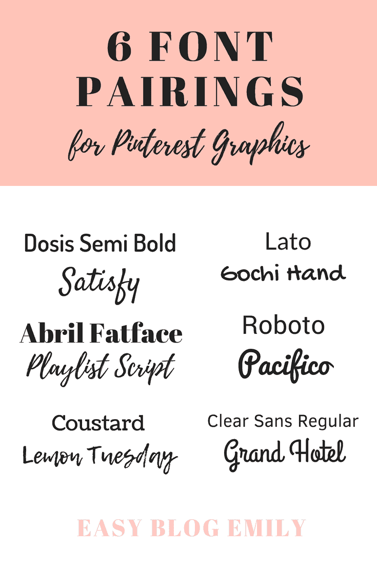 6 Of THE BEST Canva Font Pairings For Pins Easy Blog Emily