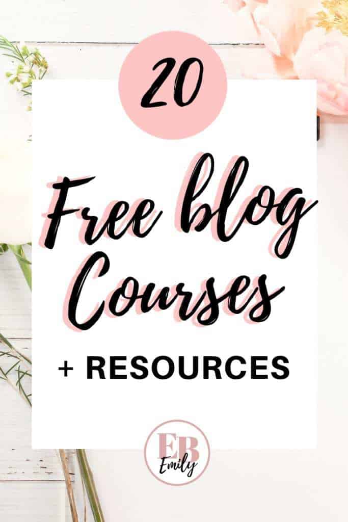 20 FREE blogging courses and resources - Easy Blog Emily